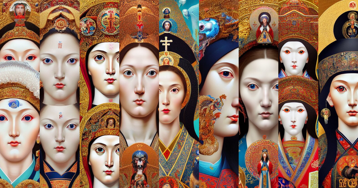 Lexica - 3 d goddess close - up profile portrait russian orthodox icon ...