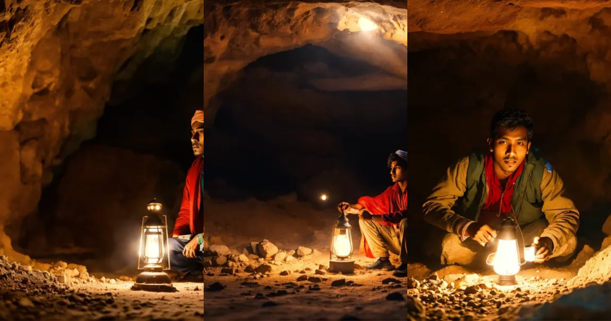 Lexica - The young Nepalese man called Ravi is inside a cave in the ...