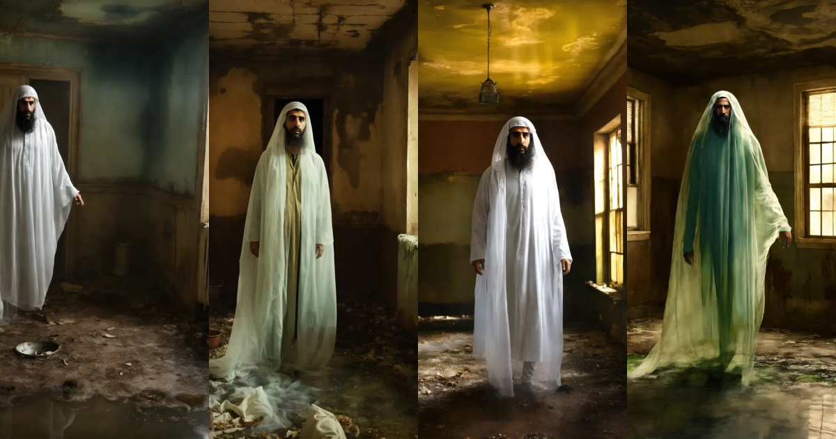 Lexica - Photo realistic, floating flying ghost see-through, haunted ...