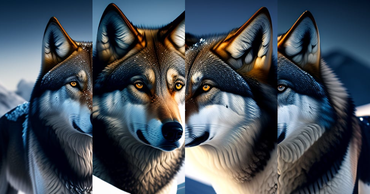 Lexica - Wolf portrait, octane render, concept art, winter snow ...