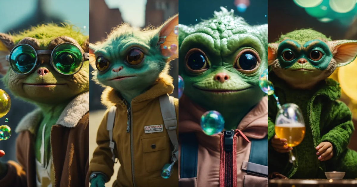 Lexica - Over the shoulder shot, Leica portrait of a gremlin holding ...