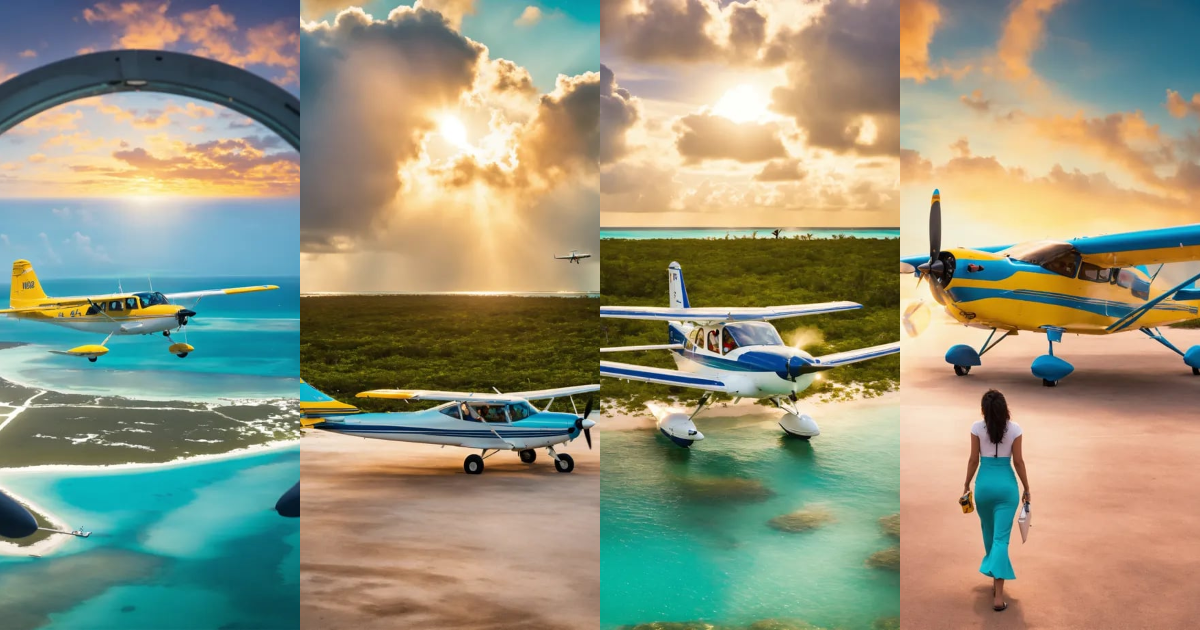 Lexica - Small plane piloted by a woman entering into an ...