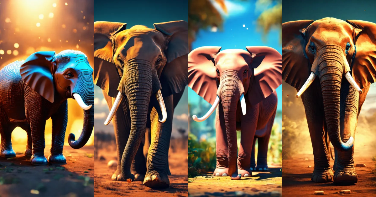 Lexica - 3D elephant, 8k