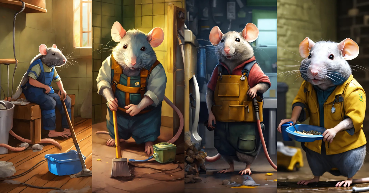 Lexica - A tired rat that is a janitor