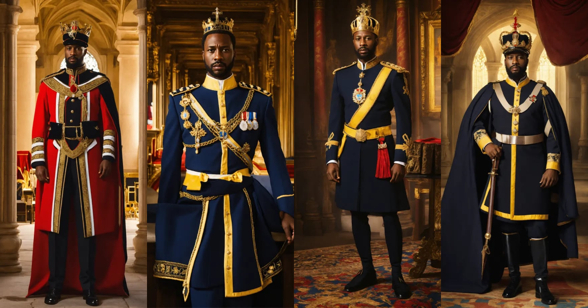 Lexica - Black king david royal uniform