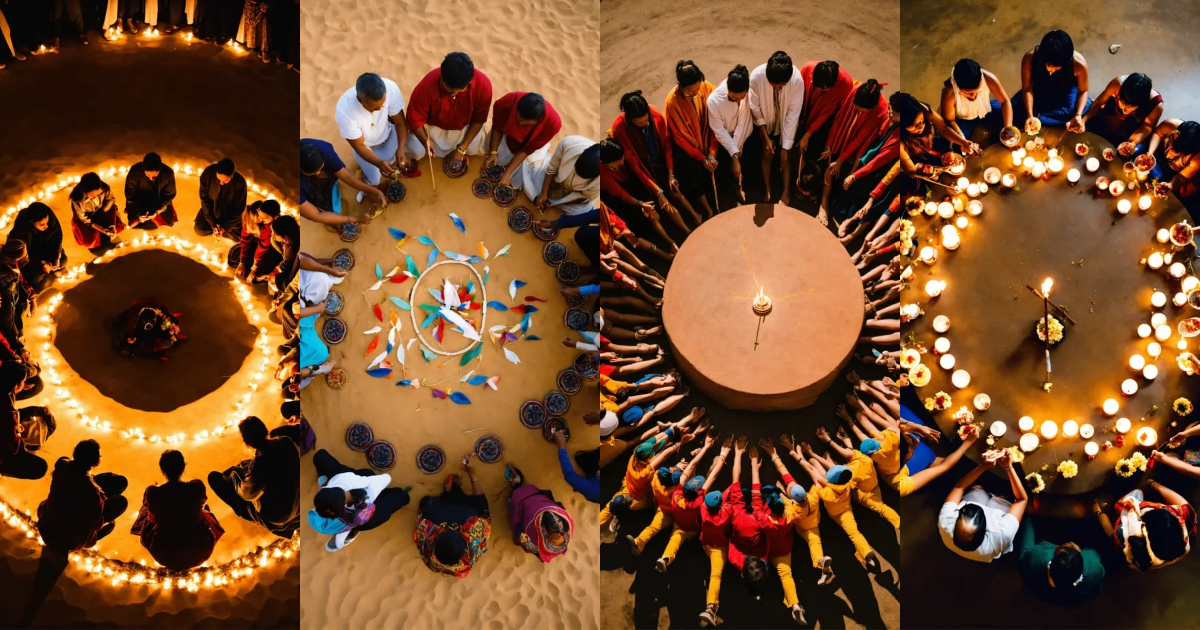 Lexica - Group of people in a circle performing ritual