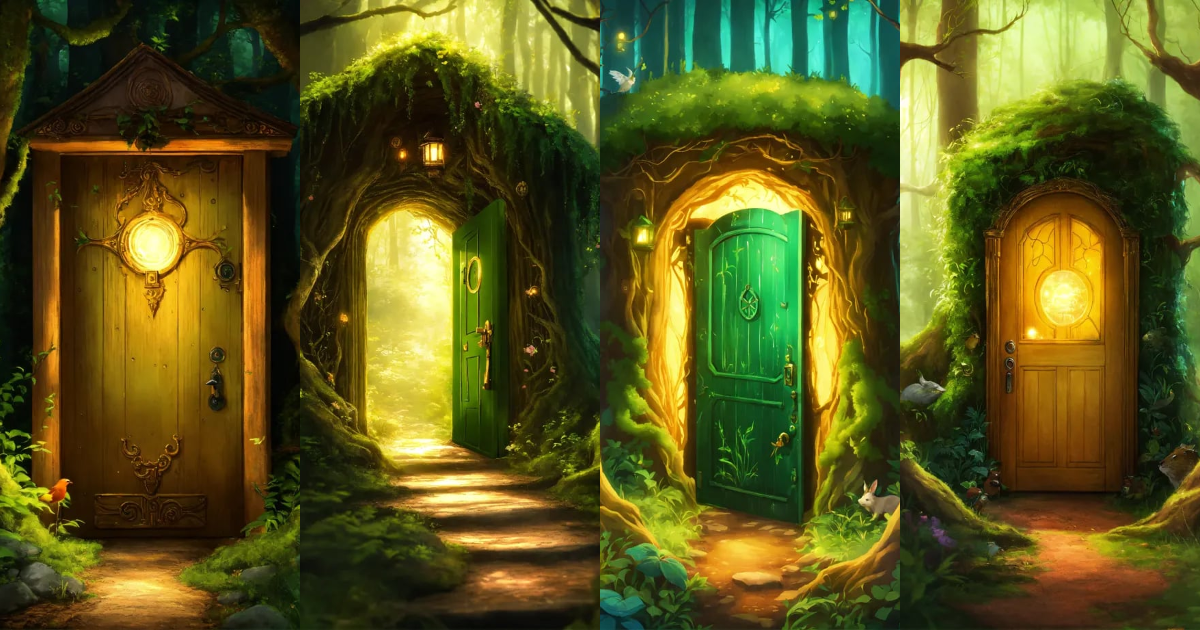 Lexica - The Enchanted Door A peculiar, glowing door appears in the ...