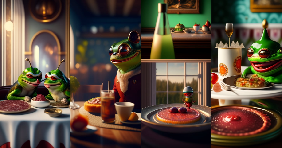 Lexica - Hyper realistic detailed image of a happy pepe the frog and ...