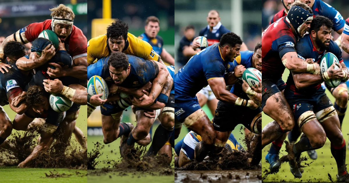 Lexica - An image capturing the moment when a rugby player executes an ...