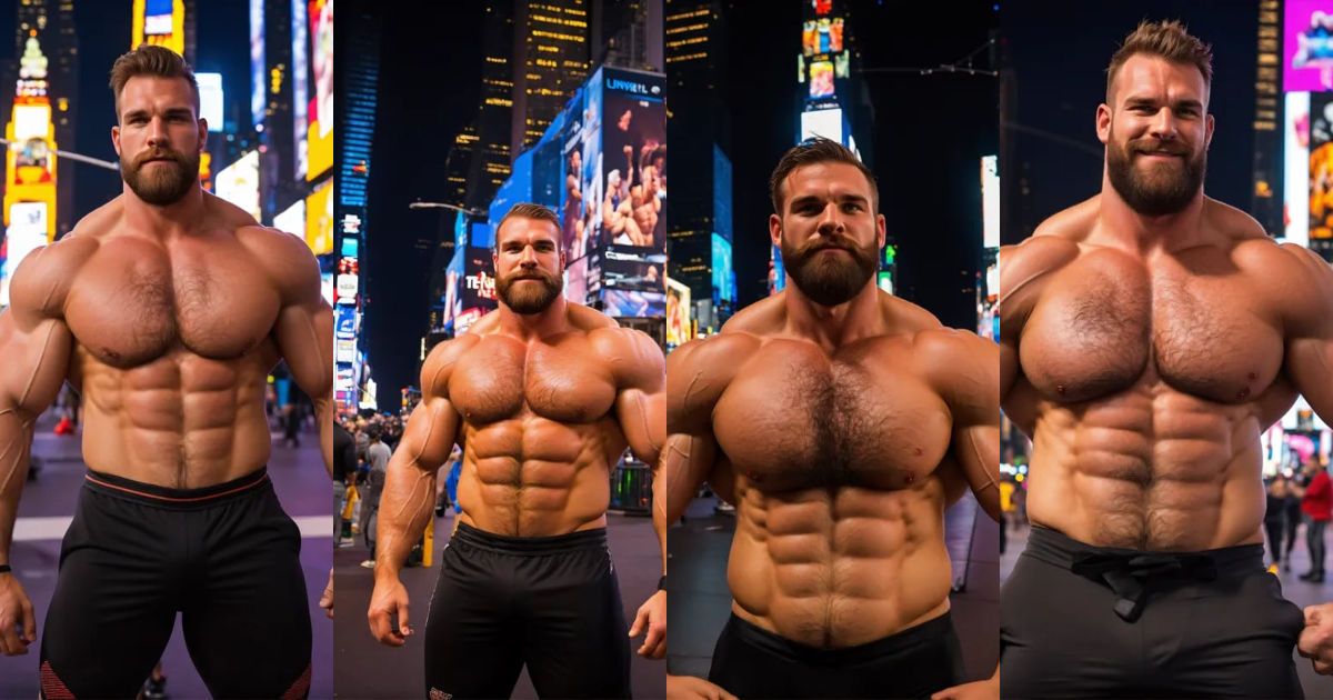 Lexica - 30-year-old hairy German man with big muscles, big bodybuilder ...