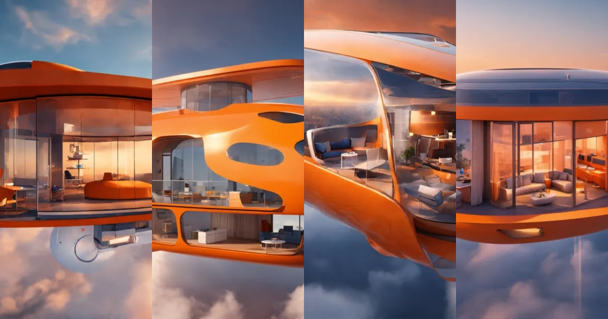 Lexica - New tiny flying apartment blueprint, modern, futuristic ...