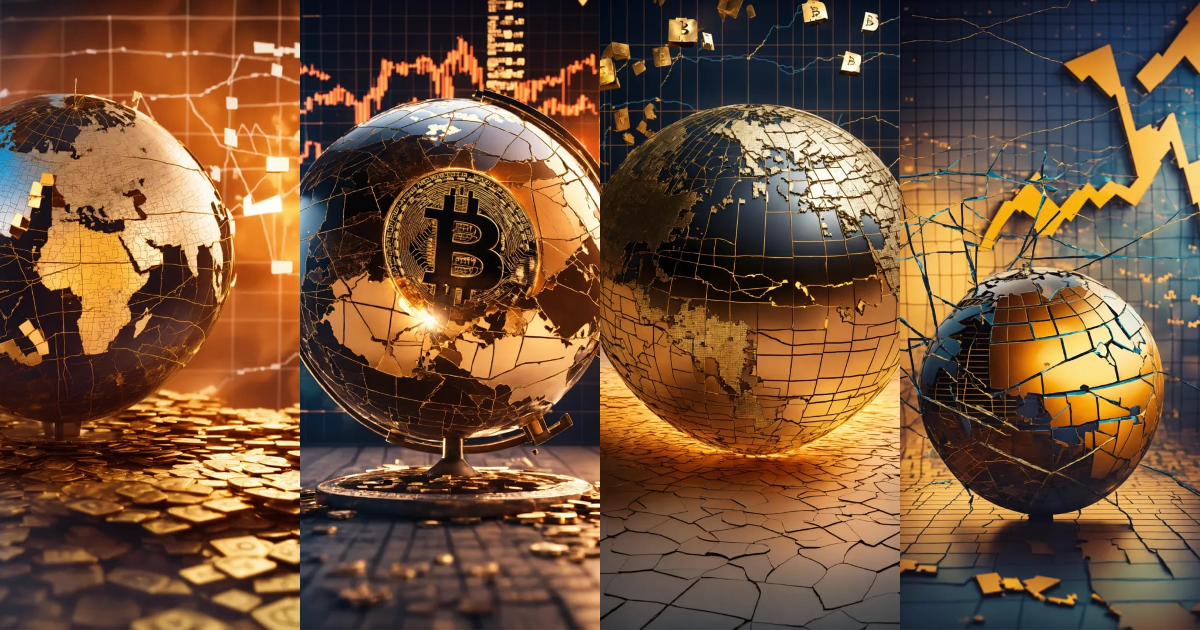 Lexica - Image of a broken financial system symbolized by a cracked ...