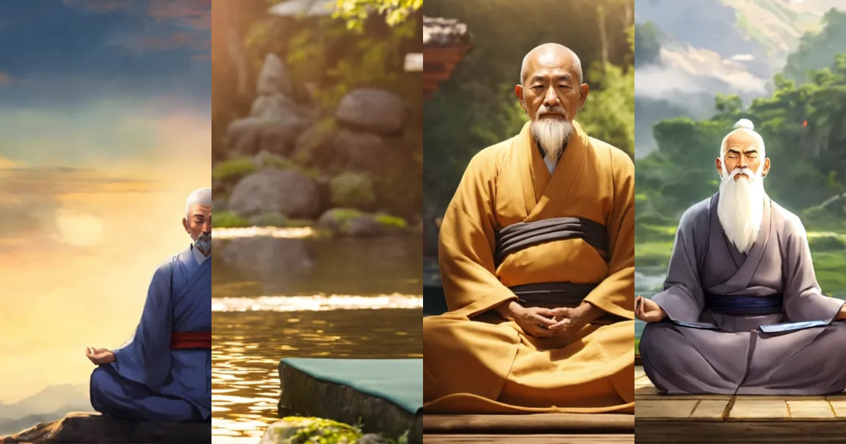 Lexica - Wise zen master sitting in meditation