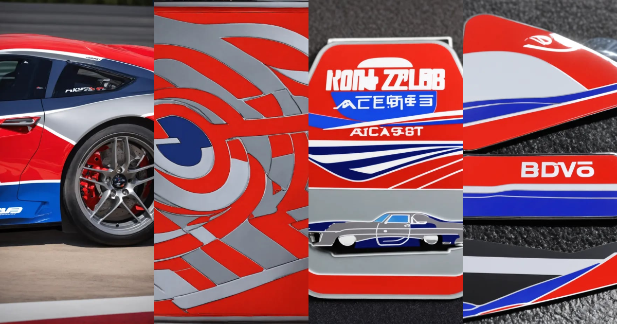 Lexica - Car badge access sticker for motorsports venue, red, white and ...