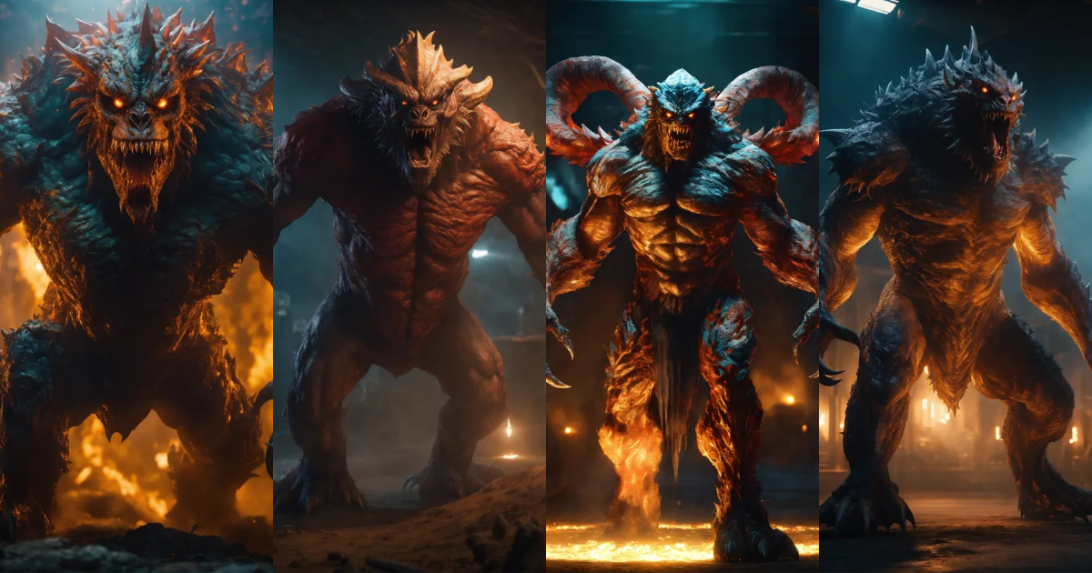 Lexica - The most ultra realistic scary mean looking full body monster ...