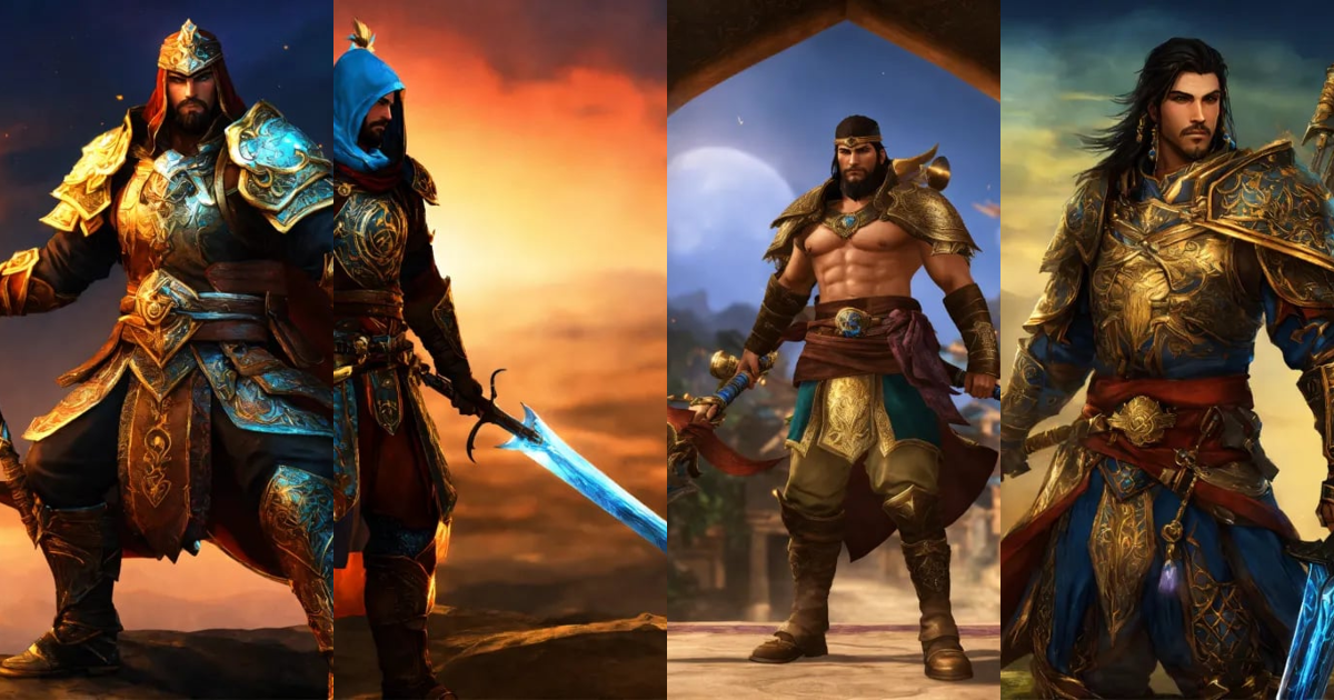 Lexica - Metin2 online warrior character with glaxy background