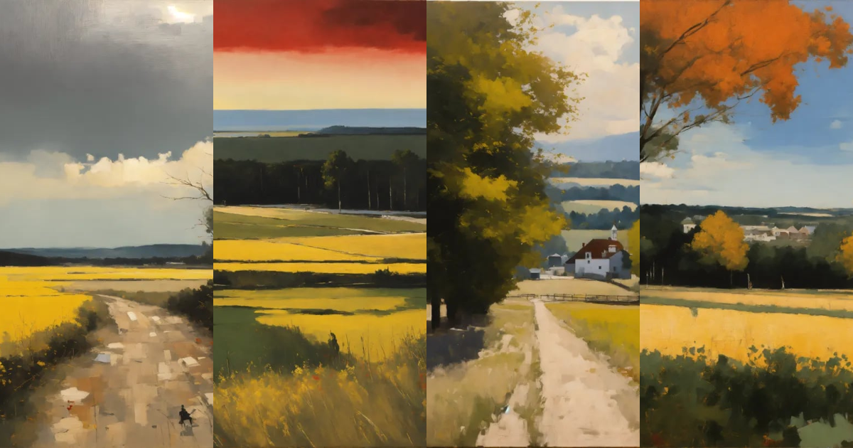 Lexica - Landscape oil painting in style Nicolas de Staël, charles ...