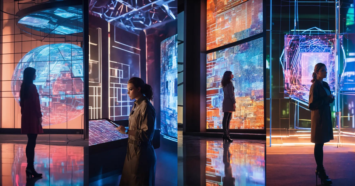 Lexica - Nice woman, vj mapper, working in a futuristic computer a ...