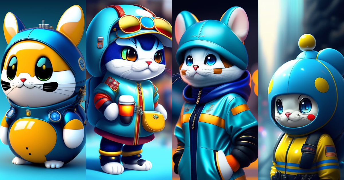 Lexica - Cute Chippy Doraemon, Cyberpunk