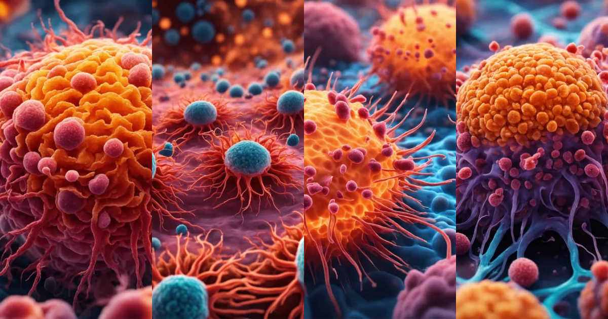 Lexica - A hand drawn painting of a cancerous cells in the middle of ...