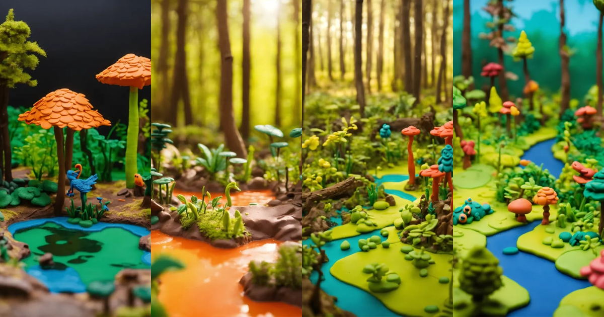 Lexica - Swamp in the forest made of plasticine