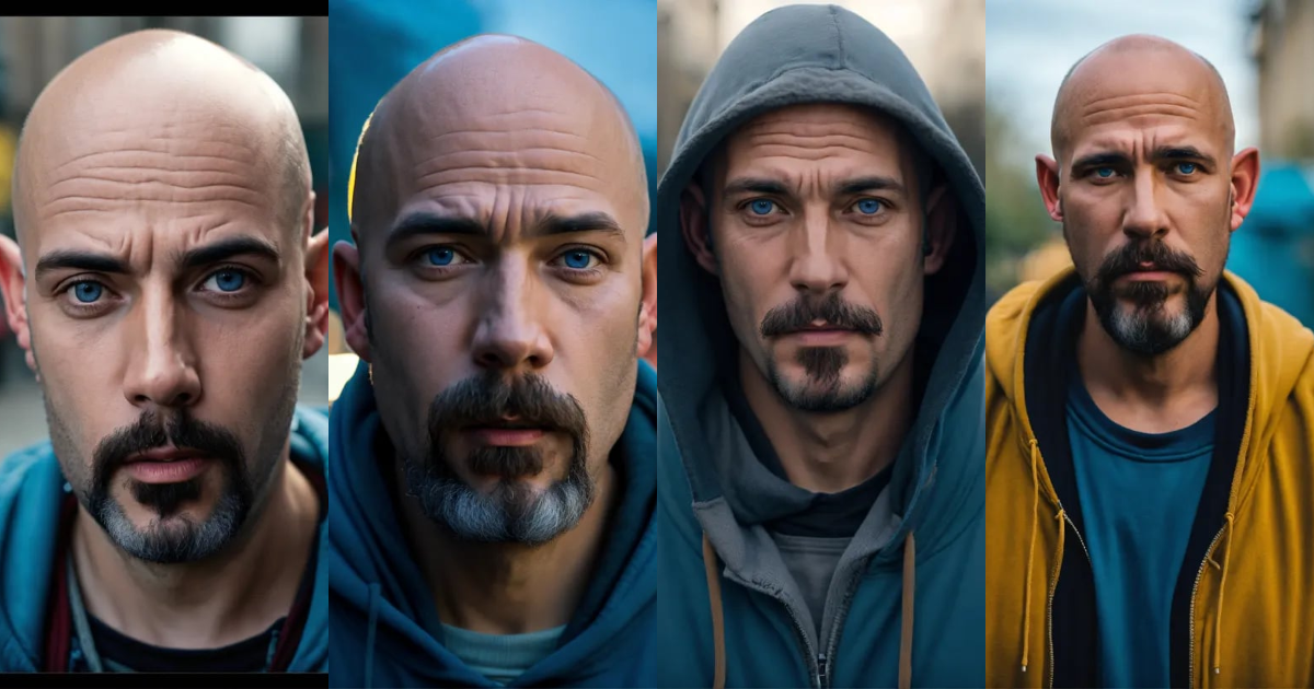 Lexica - A HUGE BALD HOMELESS MAN WITH A LITTLE GOATEE AND NO MUSTACHE ...