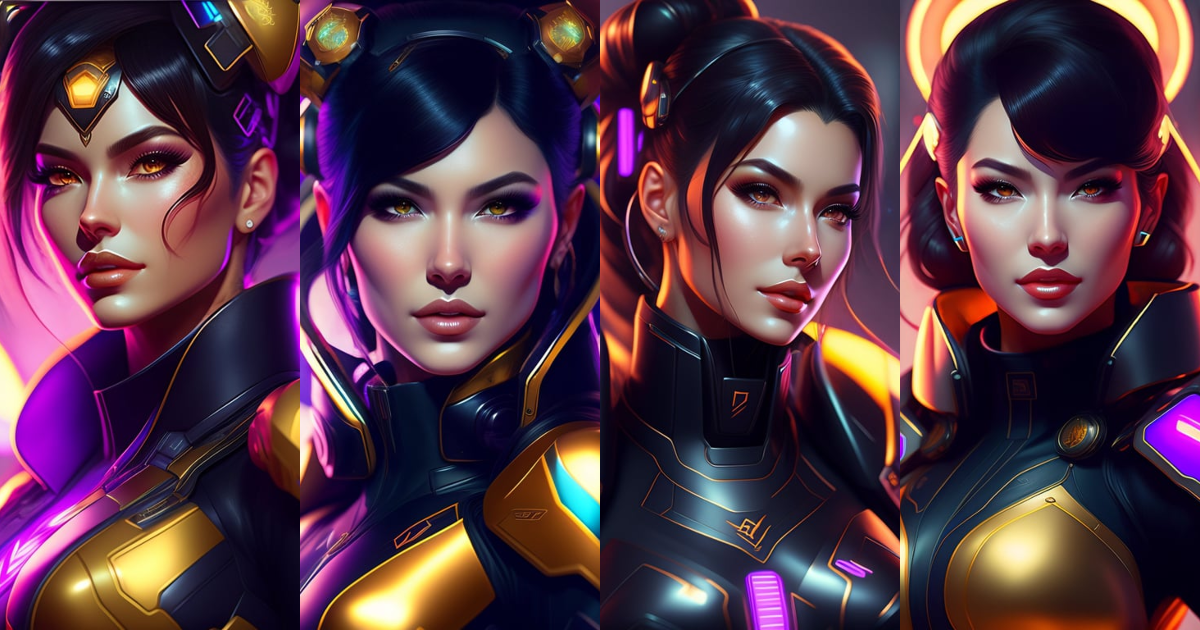 Lexica - Symmetry portrait of dva from overwatch, closeup, sci - fi ...