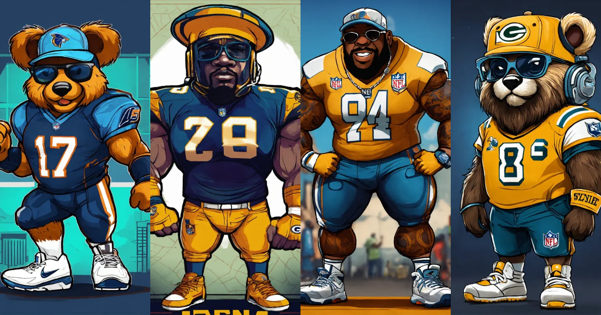 Lexica - Hip hop art style nfl teams mascot full body