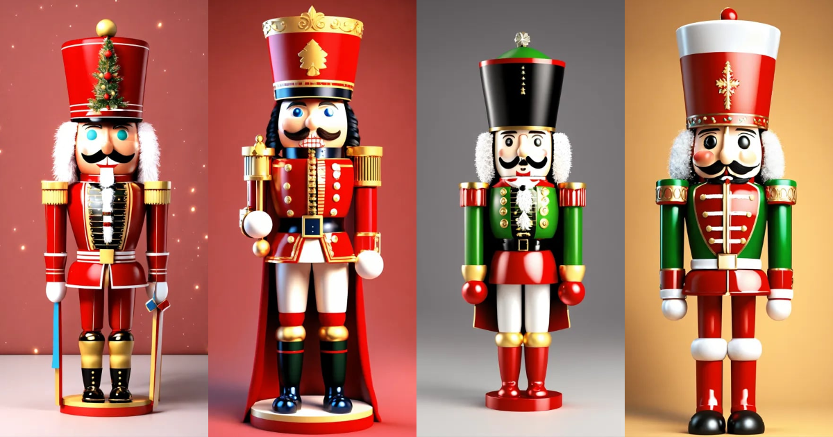 Lexica - Fun christmas nutcracker, full body front, 3d rendering