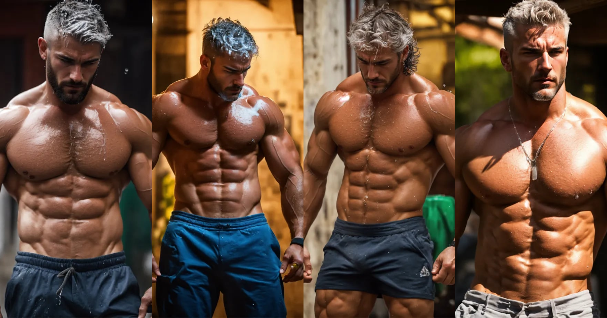 Lexica - Shirtless Masculine, macho, brute Italian tough guy, salt and ...