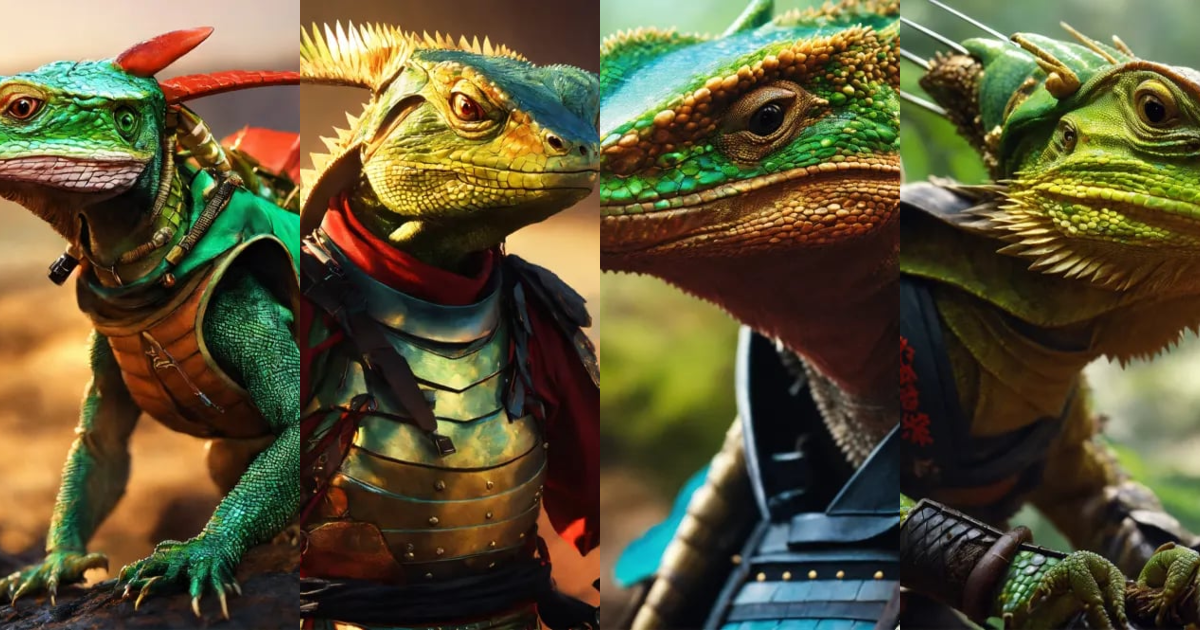 Lexica - Lizard Samurai. Alien Planet. Hyper realistic.