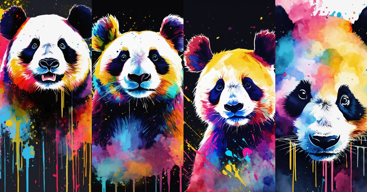 Lexica - Profile position variant pop art, abstract panda lines ...