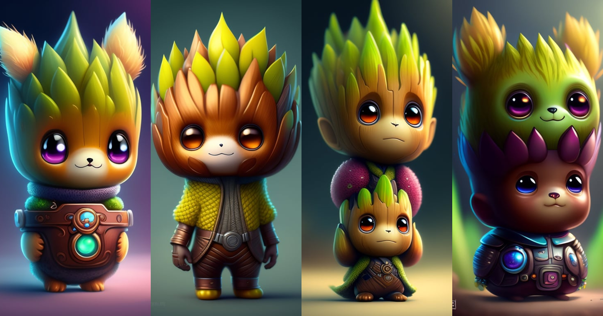 Lexica - Cute and adorable cartoon groot baby, fantasy, dreamlike ...