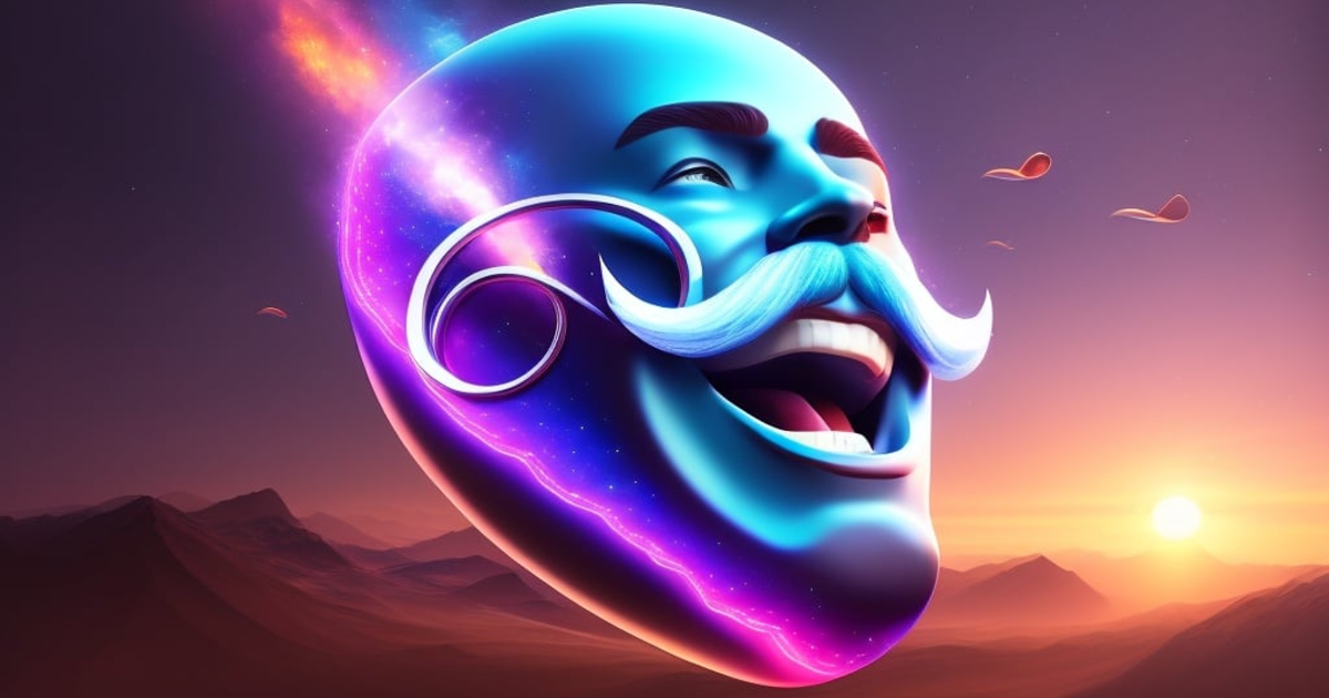 Lexica - Mouth made of worlds with handlebar moustache singing, musical ...