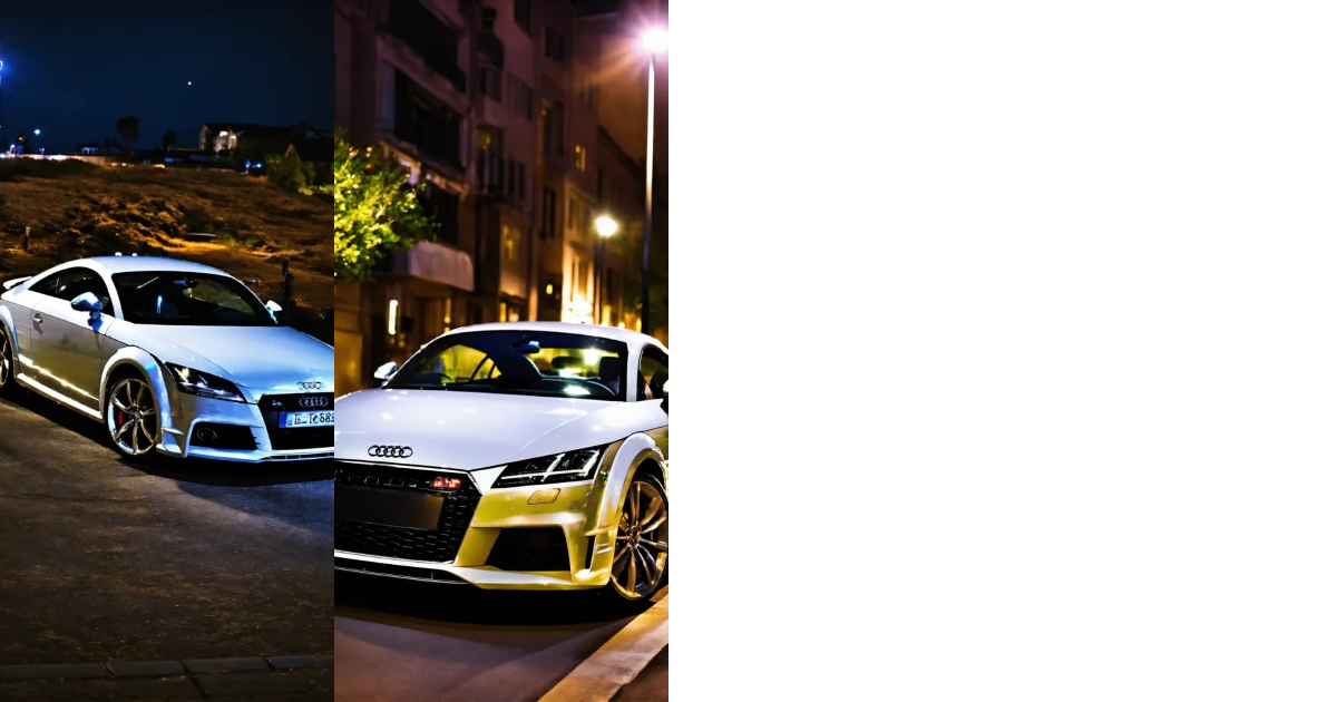 Lexica - White color Audi TTs 8s, night lights, hdr
