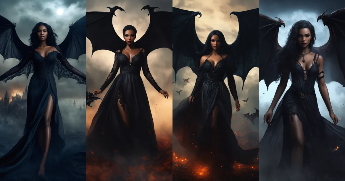 Lexica - Full body evil black vampire woman with dark brown skin ...