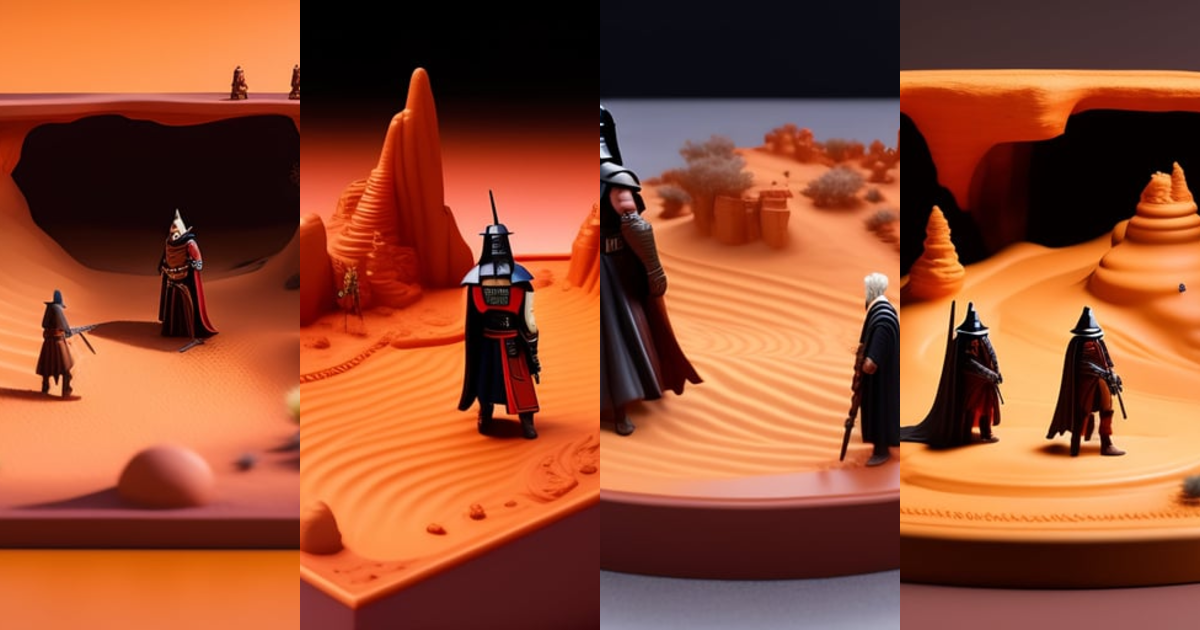 Lexica - Obi Wan Kenobi fighting Darth Maul in the desert arena ...