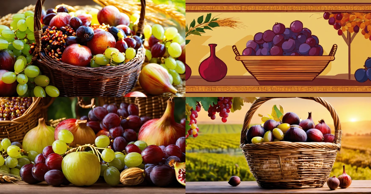 Lexica - A beautiful basket inside Grapes, dates, olives, beautiful ...