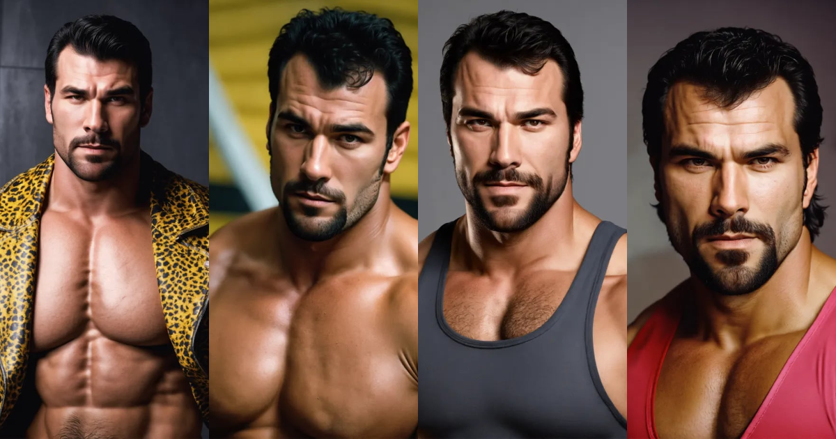 Lexica - 30-year-old wrestler with big muscles, bodybuilder, Razor ...
