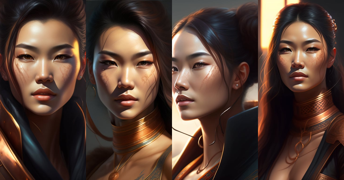 Lexica - Portrait of a kazakh , copper wires, visible scars and nerves, intricate, headshot ...