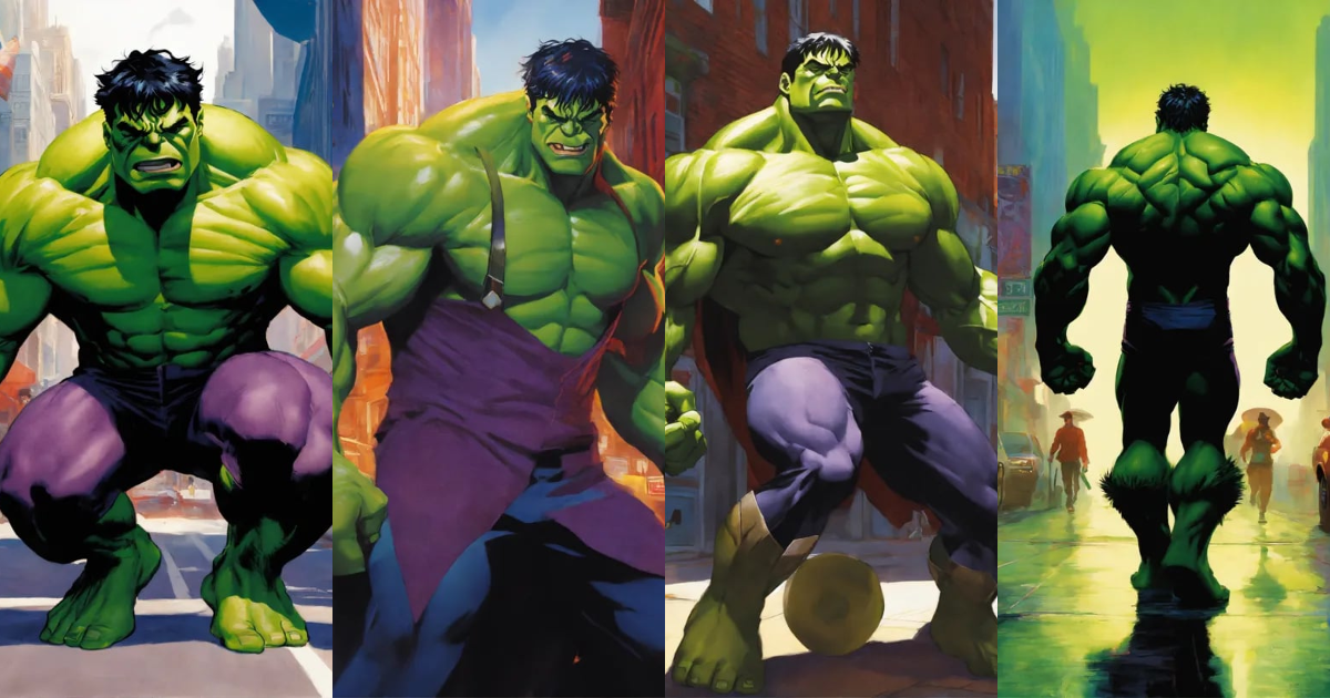 Lexica - Imagine Hulk drawn minimalistically by Alex Ross in the ...
