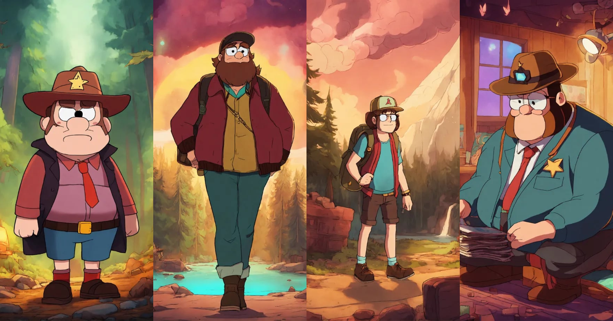 Lexica - Man , style Gravity Falls