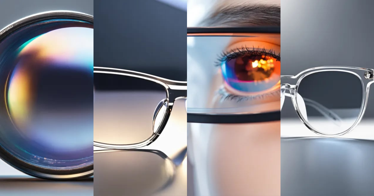 Lexica - Progressive lenses seen from a side angle with a rotated ...