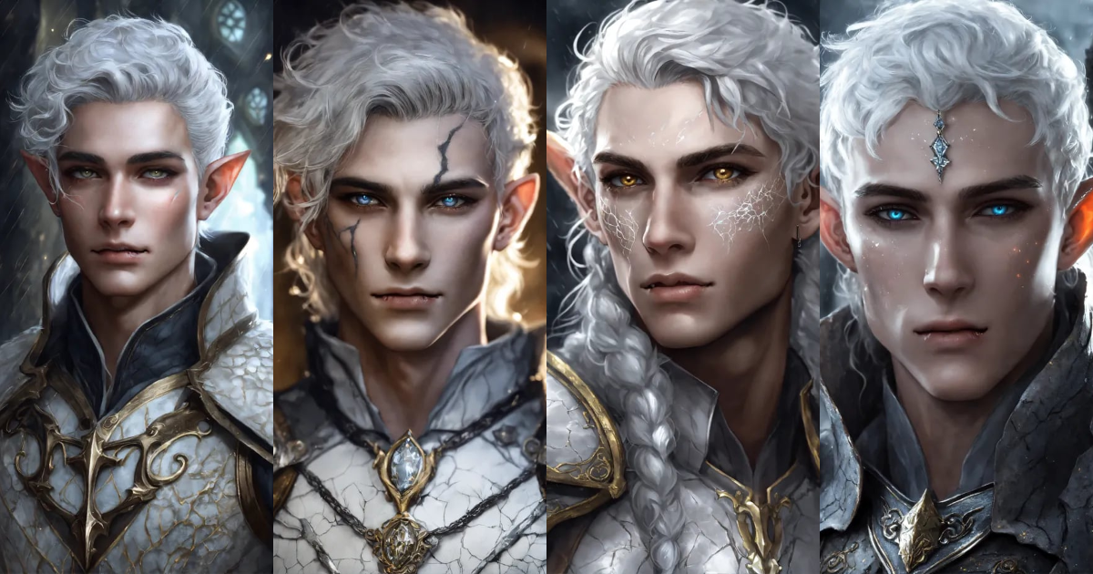 Lexica - Fantasy portrait of a ash-grey skinned elf, masculine ...