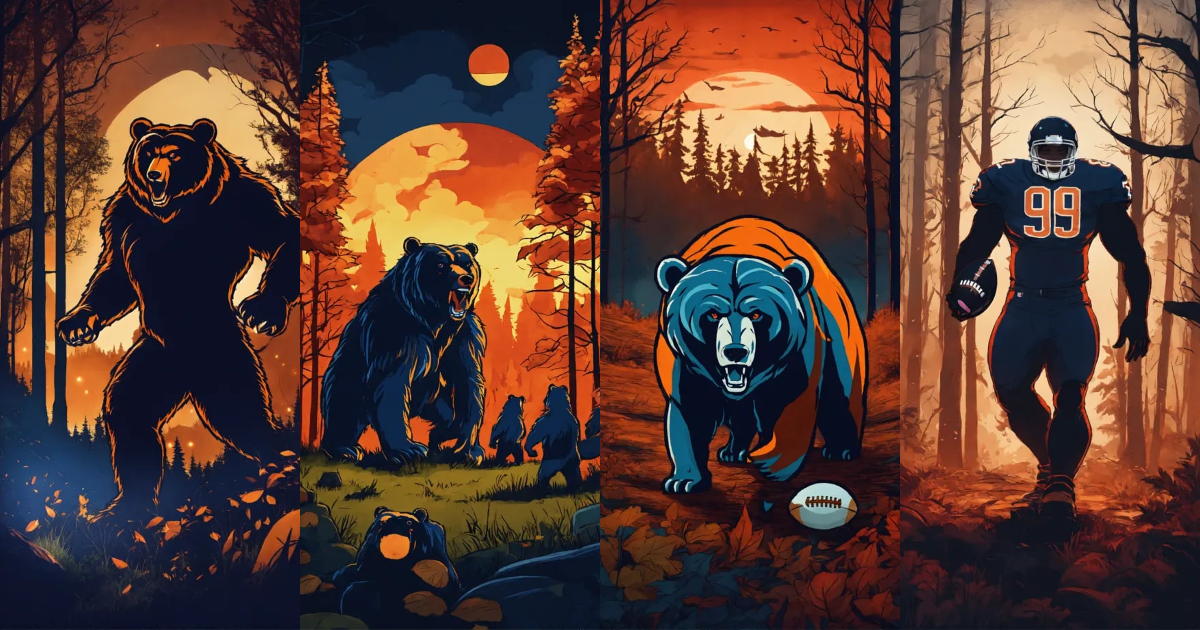 Lexica - Chicago bears evil american football mascot in forests with ...