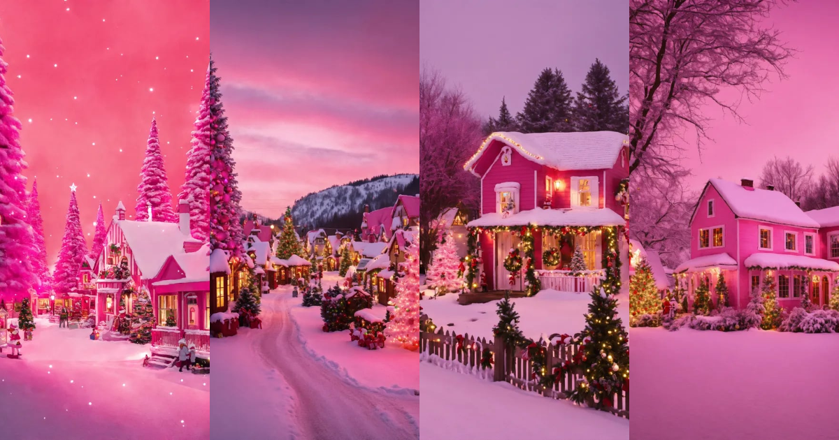 Lexica - Pink christmas village