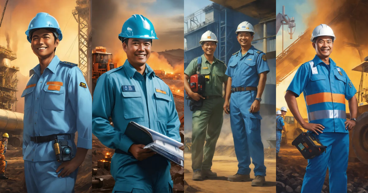 Lexica - Technical officer wearing light blue engineering uniform ...