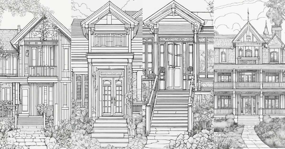 Lexica - Coloring page for adults, a black and white drawing with thin ...