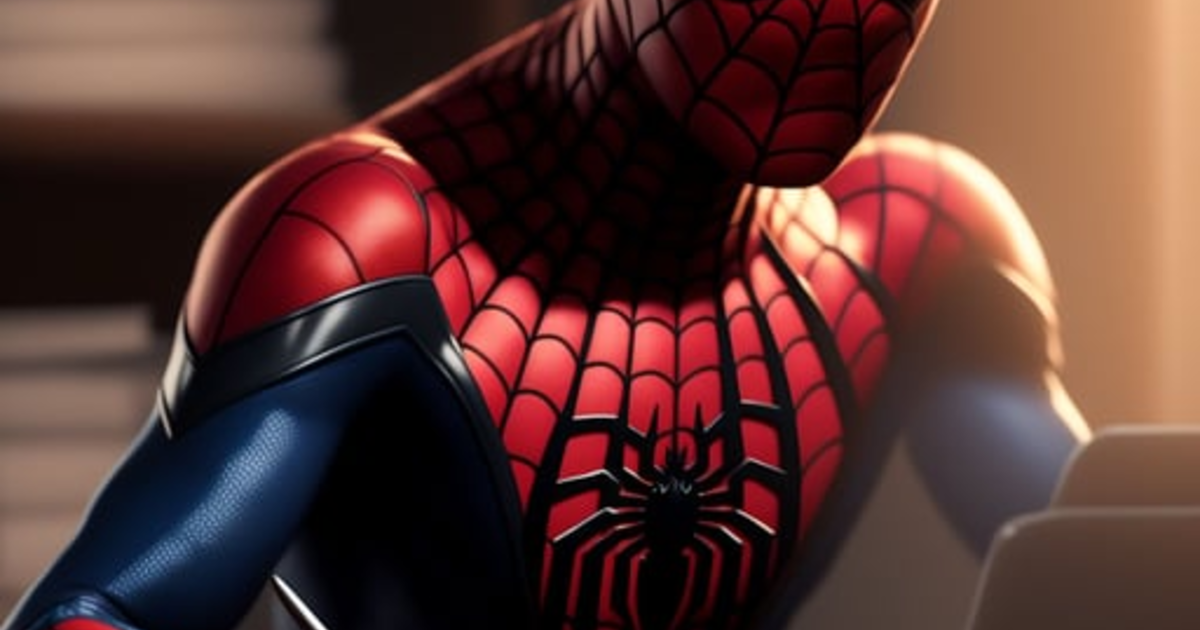 Lexica - Spider-Man commiting tax fraud, paperwork, exhausted, by serov ...
