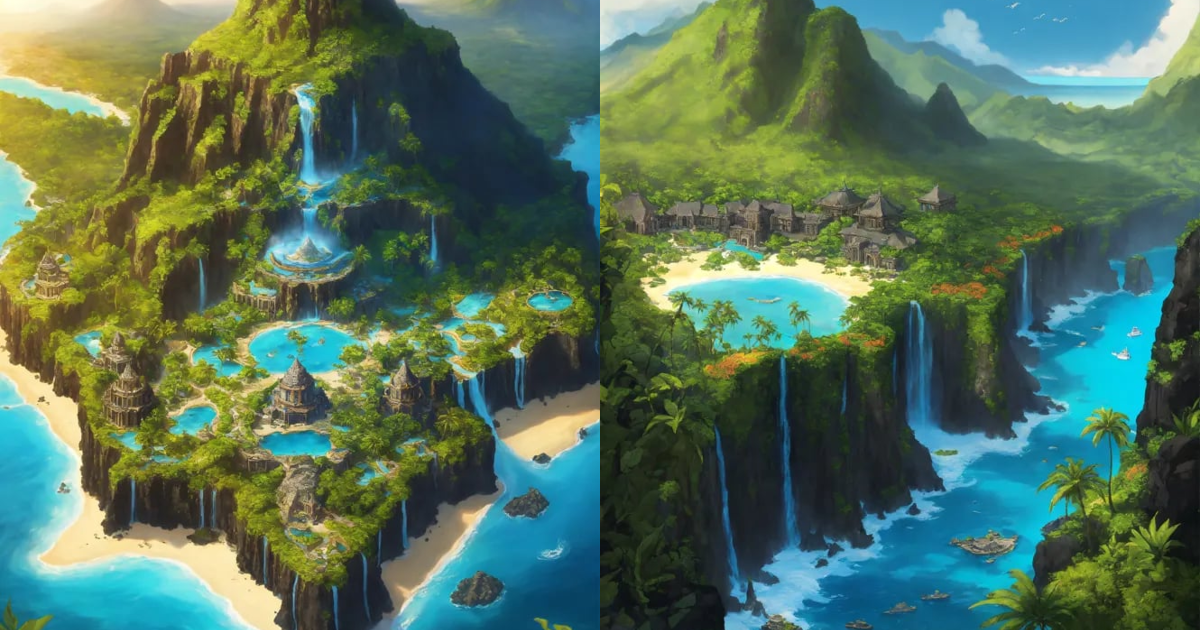 Lexica - A fantasy map of a string of islands inspired by Hawaii with a ...